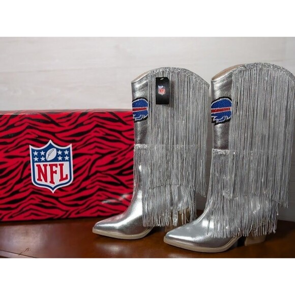 NFL Shop | Shoes | New Rare Buffalo Bills Nfl Womens Silver Metallic ...